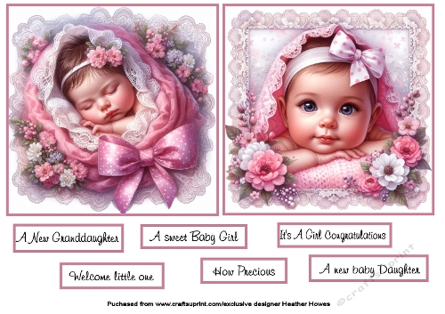 pretty baby girl toppers 1 - CUP1367349_107 | Craftsuprint