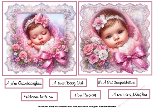 pretty baby girl toppers 4 - CUP1367352_107 | Craftsuprint