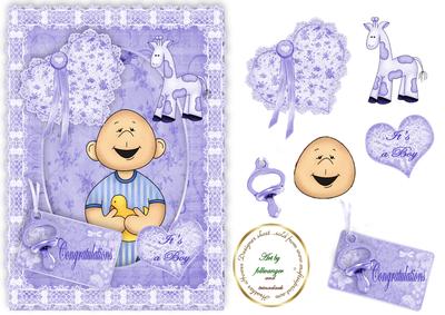 Hearts Baby Boy Card Front - CUP137071_107 | Craftsuprint