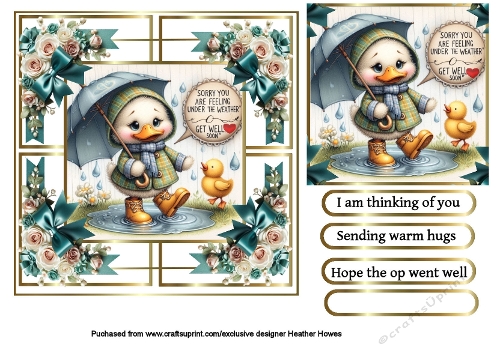 get well duck and roses - CUP1372288_107 | Craftsuprint