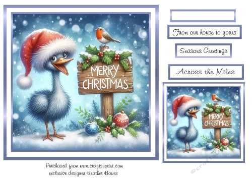 blue christmas ostrich - CUP1381304_107 | Craftsuprint