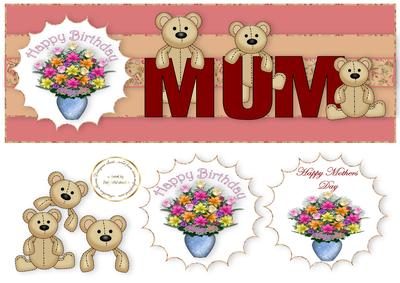 Mum Bears Dl - CUP151440_107 | Craftsuprint