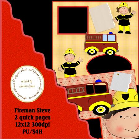Kids Fireman Steve 2 Quick Pages - CUP182352_107 | Craftsuprint