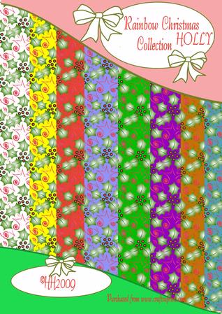 Holly Rainbow Christmas Backing Sheet Kit - CUP27936_107 | Craftsuprint