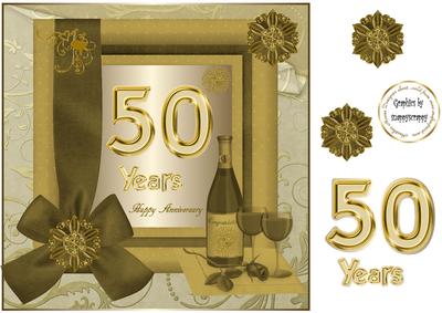 50th Square Anniversary Card - CUP311595_107 | Craftsuprint