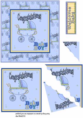 Baby Boy Card Front and Corner Stack - CUP35209_107 | Craftsuprint