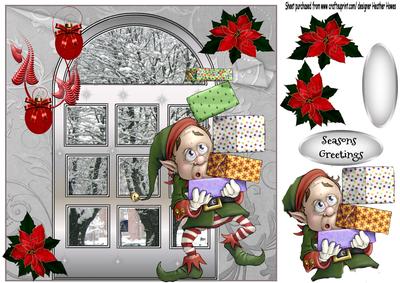 Santas Elf Christmas Window - CUP466274_107 | Craftsuprint