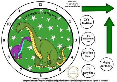 Tell the Time Basic Clock Dino - CUP488520_107 | Craftsuprint
