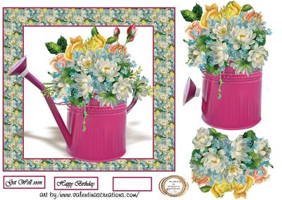 Watering Can Bouquet - CUP546013_107 | Craftsuprint