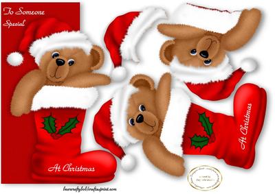 Bear in a Stocking Over the Edge - CUP571154_107 | Craftsuprint
