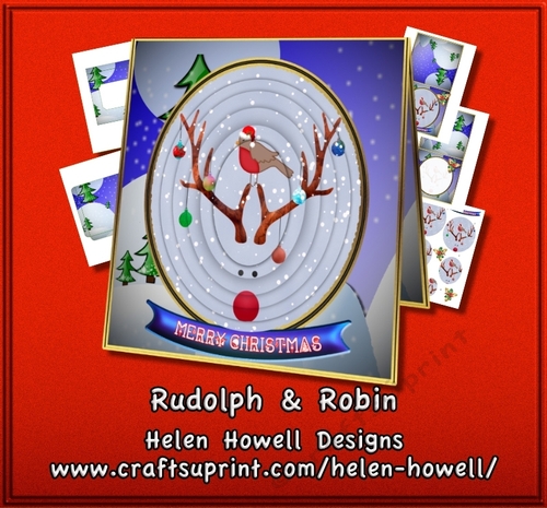 Rudolph & Robin - Tent Pyramid Card - CUP1060042_37881 | Craftsuprint