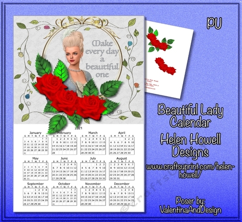 Beautiful Lady Calendar 2021 - CUP1067332_37881 | Craftsuprint