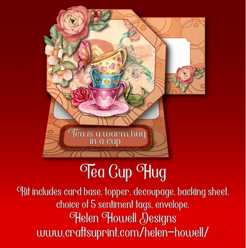 Tea Cup Hug - Multi Occasions Easel Card - CUP1143934_37881 | Craftsuprint