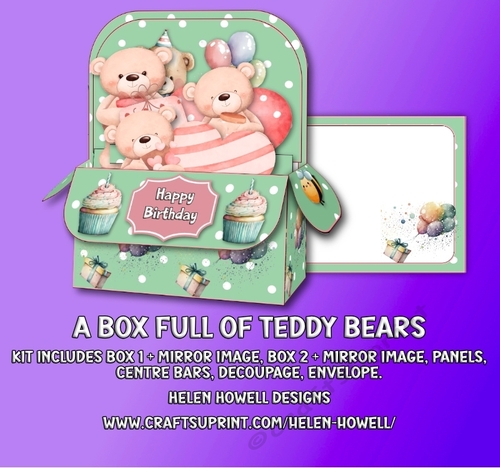 A Box Full of Teddy Bears -Pop Up Box - CUP1205776_37881 | Craftsuprint