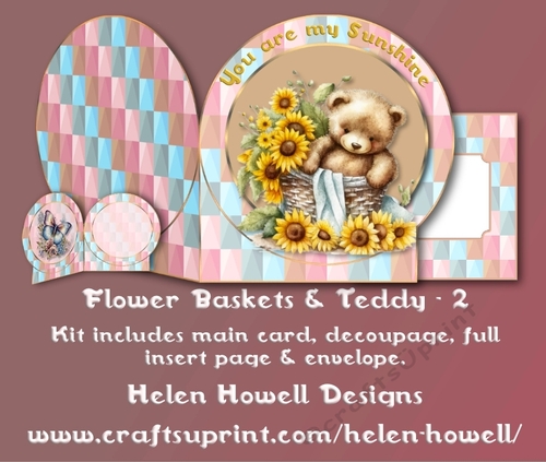 Flower Basket & Teddy 2 - Blank Card with Sayings - CUP1212645_37881 ...