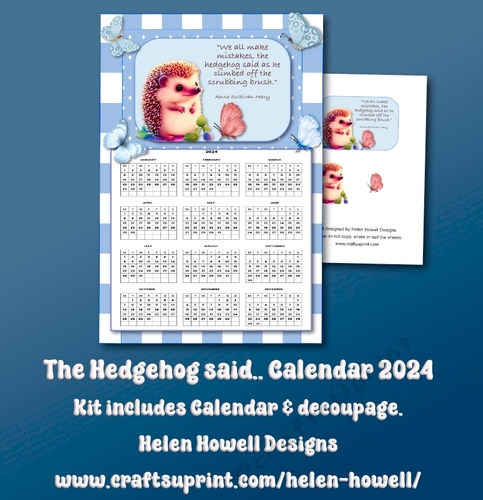 The Hedgehog said... Calendar 2024 - CUP1221379_37881 | Craftsuprint