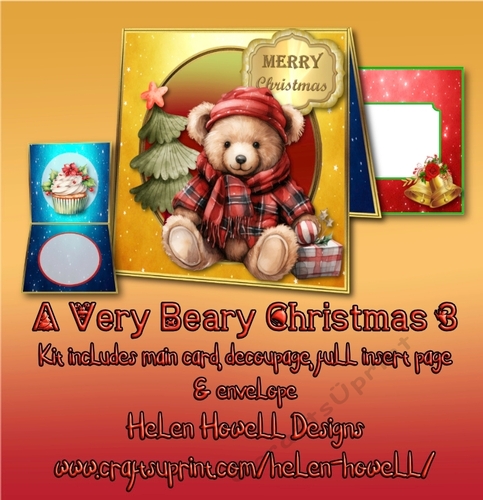 A Very Beary Christmas 3 - Tent Card - CUP1222706_37881 | Craftsuprint