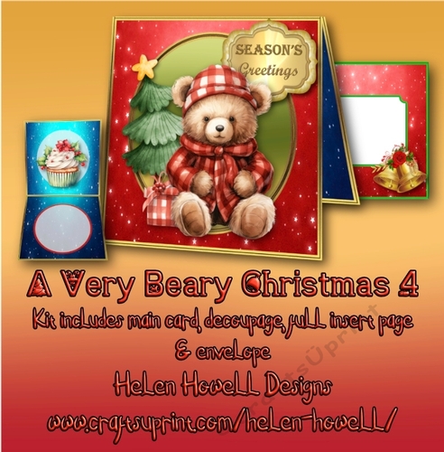 A Very Beary Christmas 4 - Tent Card - CUP1222707_37881 | Craftsuprint