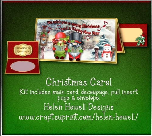 Christmas Carol - Cut and fold Card - CUP1222847_37881 | Craftsuprint