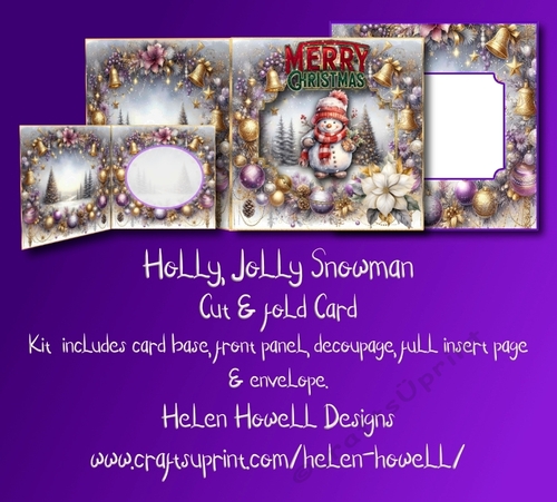Holly Jolly Snowman - Cut & Fold Card - CUP1340446_37881 | Craftsuprint