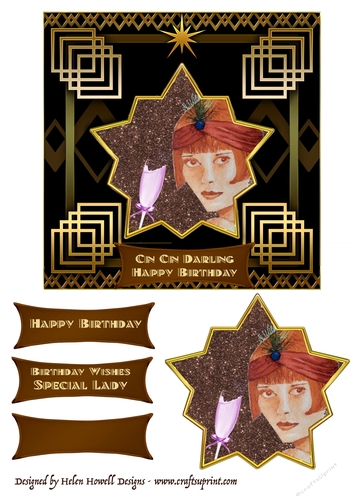 Cin Cin Darling - Art Deco No. 2 - CUP959668_37881 | Craftsuprint