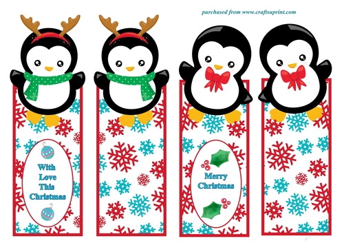 Christmas Penguins Bookmarks 2 - CUP1011870_92133 | Craftsuprint