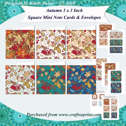 Autumn 3x3 Inch Square Mini Note Cards & Envelopes - CUP1021645_92133 ...