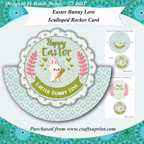 Easter Bunny Love Scalloped Rocker Card & Insert - CUP1101046_92133 ...