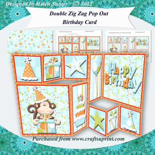 Double Zig Zag Pop Out Card - CUP1161414_92133 | Craftsuprint