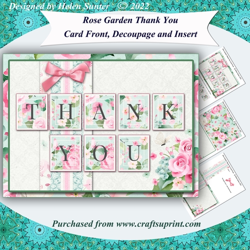 Thank You Card Front with Decoupage and Insert - CUP1170002_92133 ...