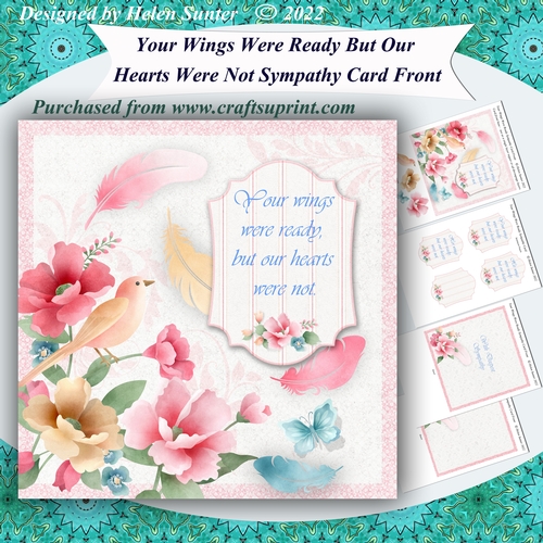 Sympathy Card Front Your Wings Were Ready But Our Hearts Were Not ...