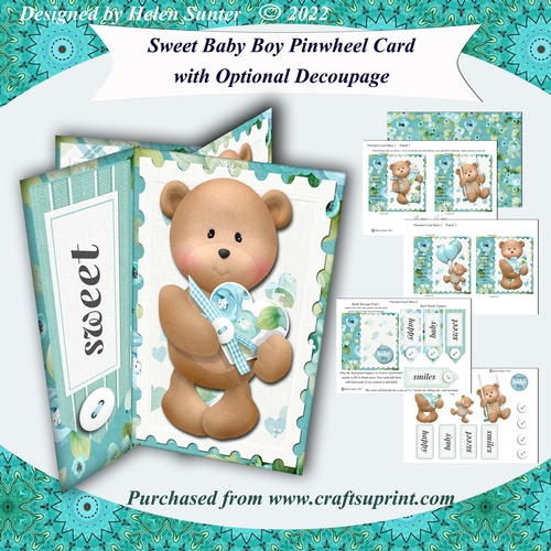 Sweet Baby Boy Pinwheel Card with Decoupage - CUP1178335_92133 ...