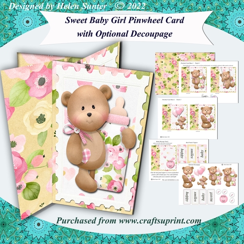 Sweet Baby Girl Pinwheel Card with Decoupage - CUP1178336_92133 ...