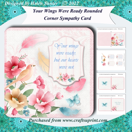 Rounded Corner Sympathy Card & Inserts - CUP1183697_92133 | Craftsuprint