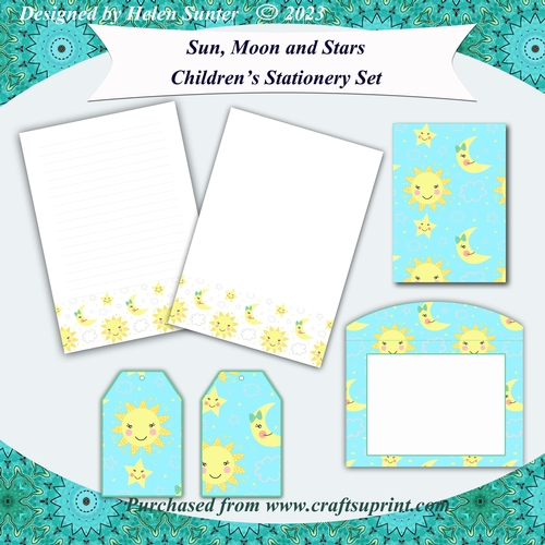 Sun, Moon and Stars Childrens Stationery Set - CUP1200263_92133 ...