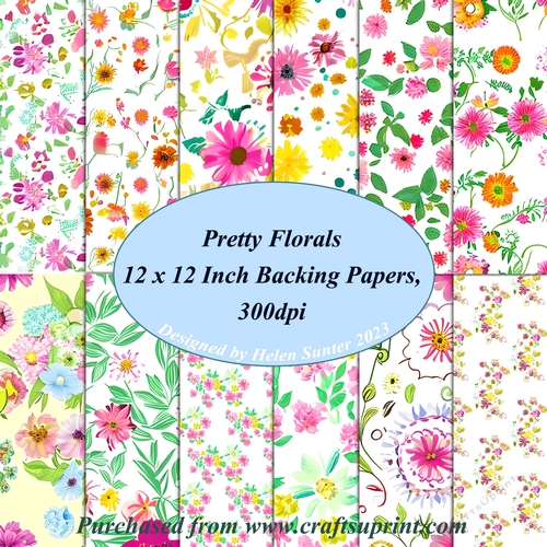 Pretty Floral 12 Inch Backing Papers - CUP1204070_92133 | Craftsuprint
