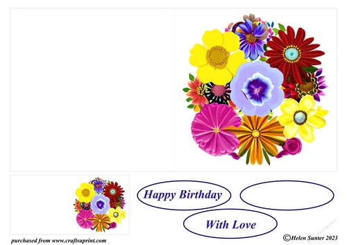 Floral Arrangements Cut and Fold Card 8 - CUP1205084_92133 | Craftsuprint