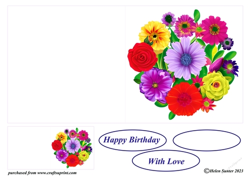 Floral Arrangements Cut and Fold Card 10 - CUP1205086_92133 | Craftsuprint
