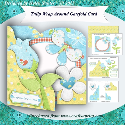 Tulip Wrap Around Gatefold Card - CUP1216305_92133 | Craftsuprint