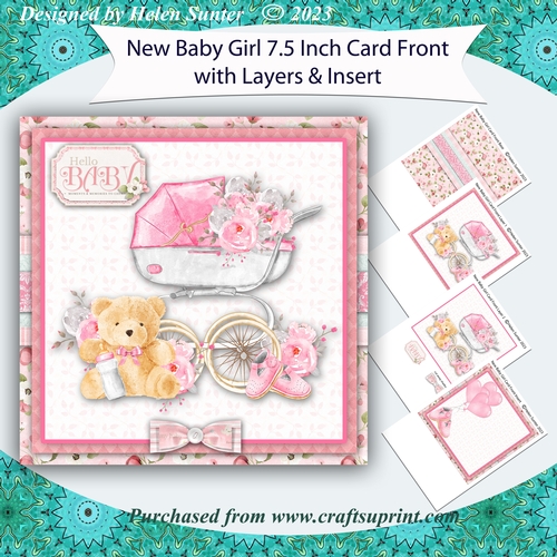 New Baby Girl 7.5 Inch Card Front and Insert - CUP1223057_92133 ...