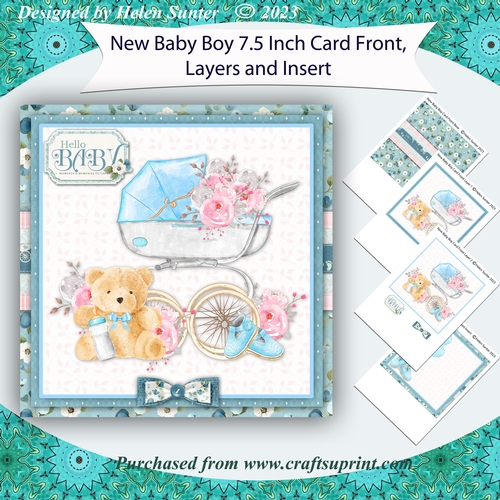 New Baby Boy 7.5 Inch Card Front and Insert - CUP1223080_92133 ...