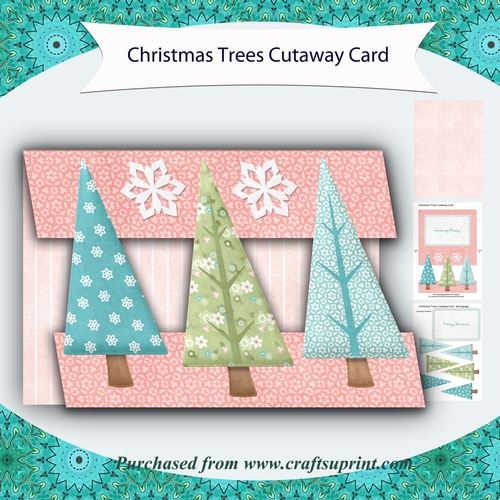 Christmas Trees Cutaway Card - CUP1258734_92133 | Craftsuprint