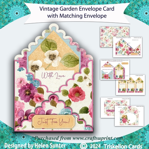 Vintage Garden Envelope Shaped Card with Matching Envelope - CUP1328812 ...