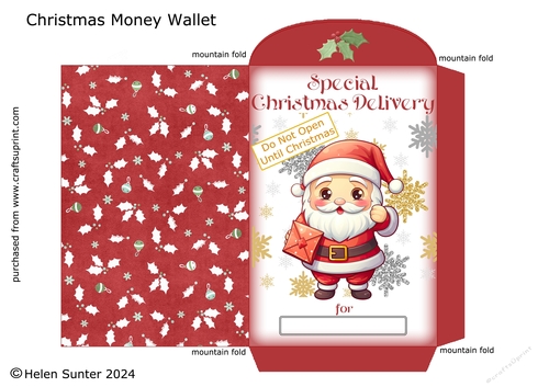 Santa Christmas Money Wallet / Envelope - CUP1339248_92133 | Craftsuprint