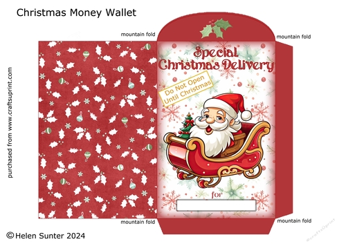 Santa In His Sleigh Christmas Money Wallet / Envelope - CUP1339277 ...