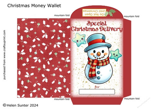 Christmas Snowman Wallet / Envelope - CUP1339698_92133 | Craftsuprint