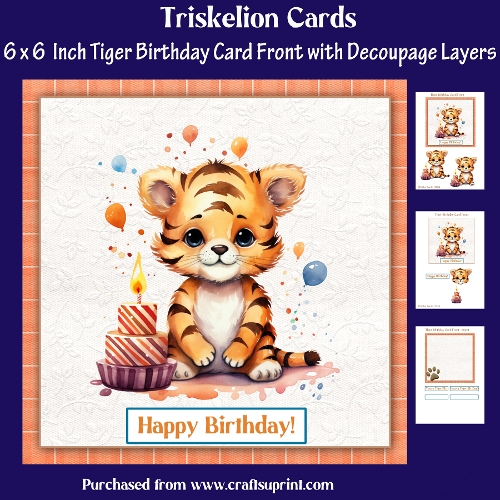 6 Inch Tiger Birthday Card Front and Insert - CUP1356837_92133 ...