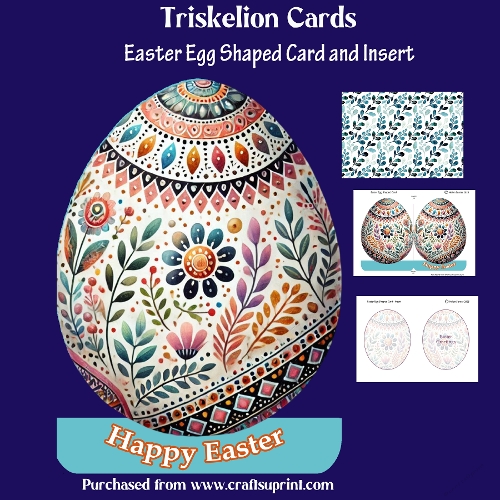 Easter Egg Shaped Cut and Fold Card with Insert - CUP1366506_92133 ...