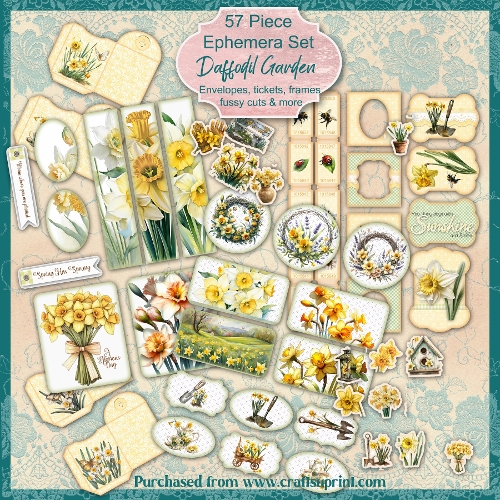 Daffodil Garden 57 Piece Junk Journal Ephemera Kit - CUP1370093_92133 ...