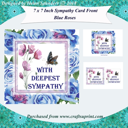 Blue Roses 7 x 7 Inch Sympathy Card Front Kit - CUP889472_92133 ...